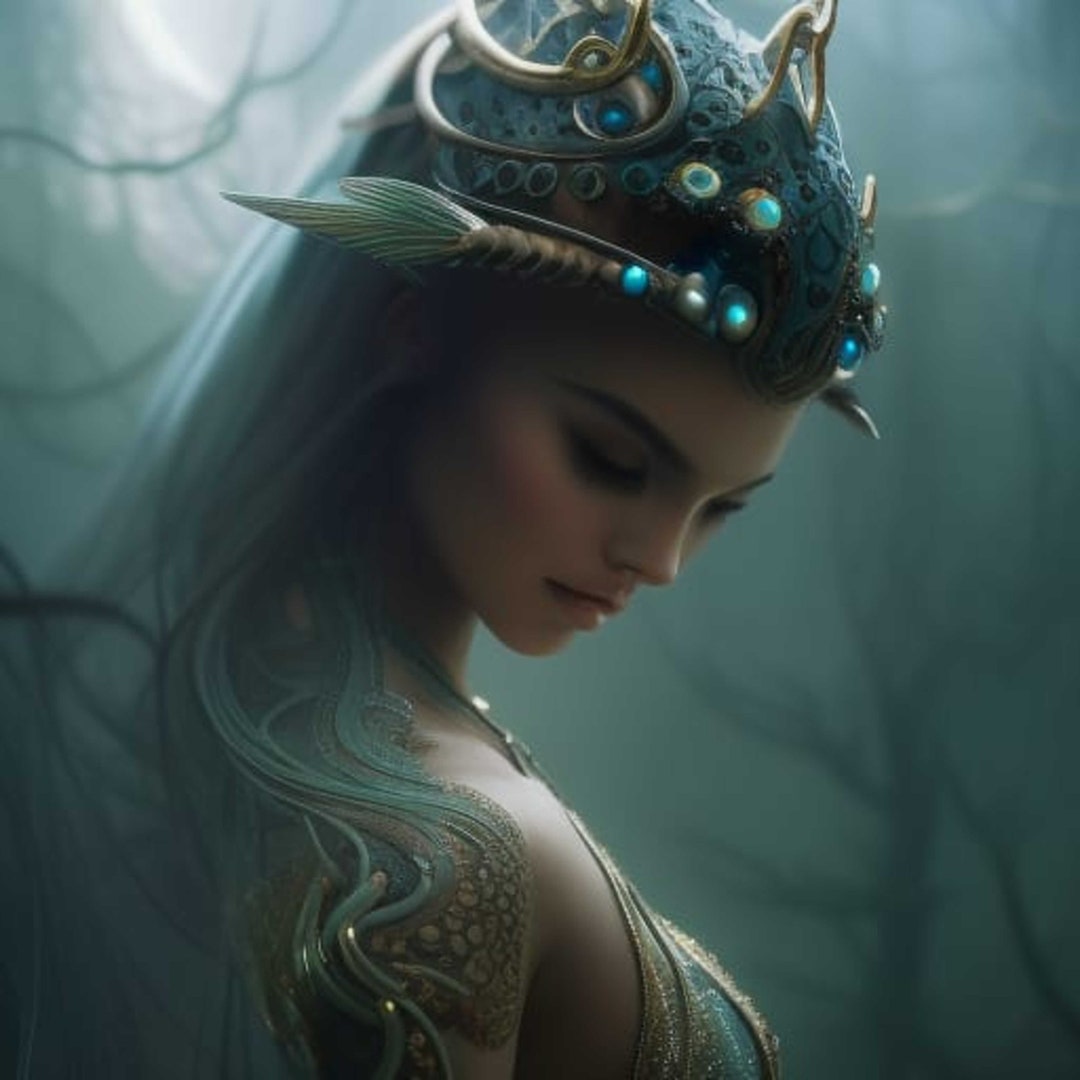 Portrait of a Mermaid, a Siren Under Water for Digital Download - Etsy