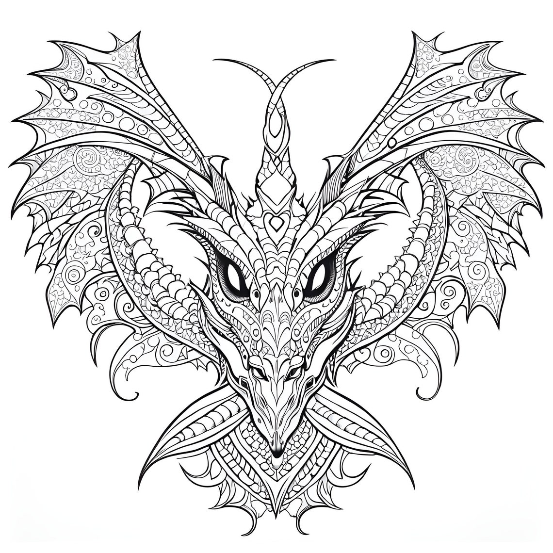 5 Coloring Pages of Dragons Mandala Dragons Like in House of the Dragon ...