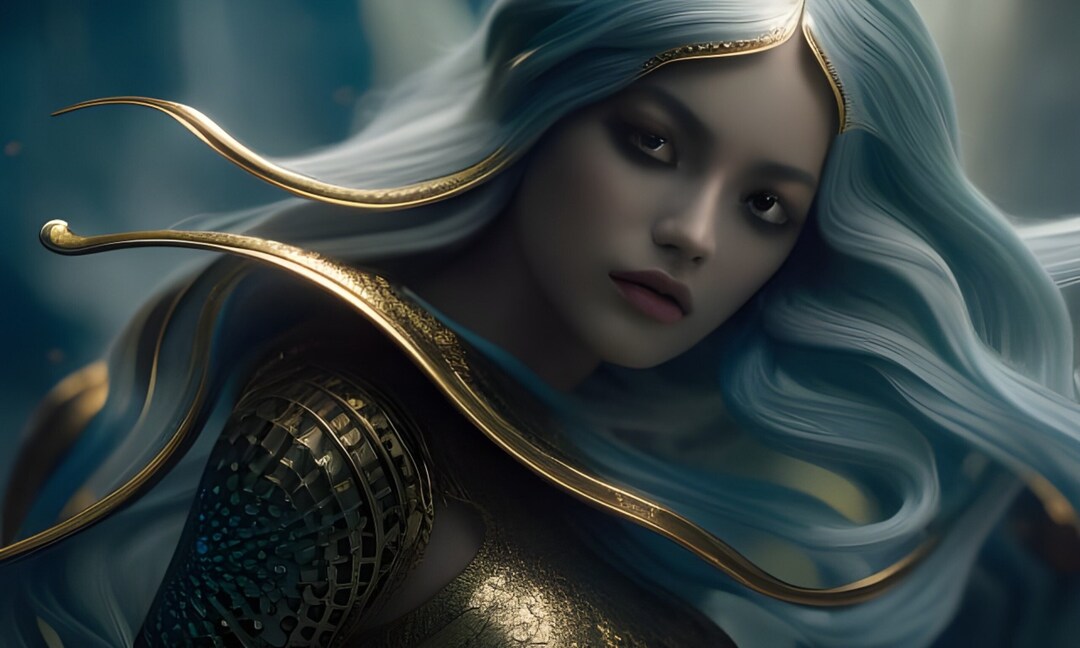 2 Portraits of a Mermaid a Siren Aquatic Human Under Water - Etsy