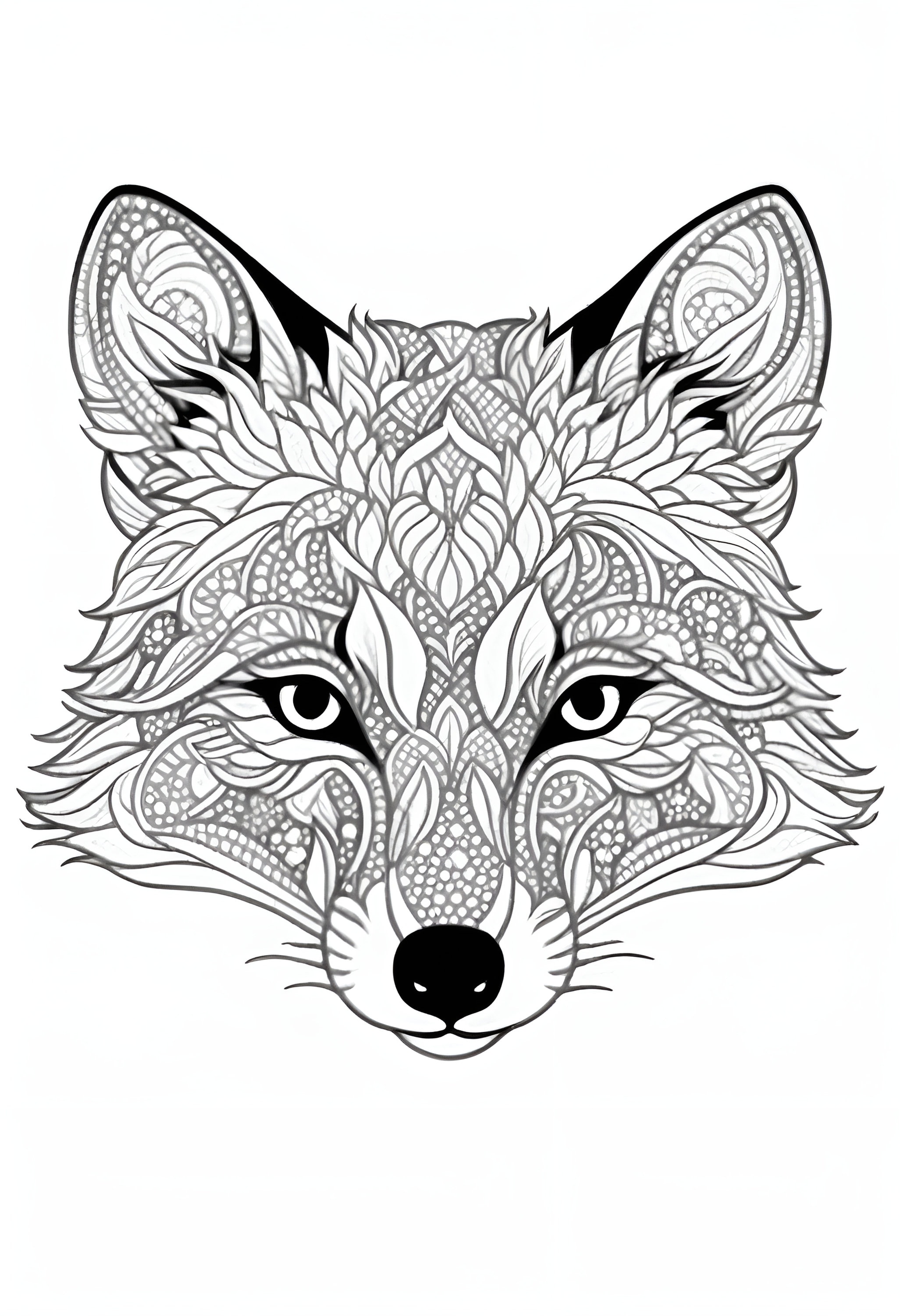 10 Coloring Pages for Adults and Teens to Reduce Stress Foxes, Fox ...