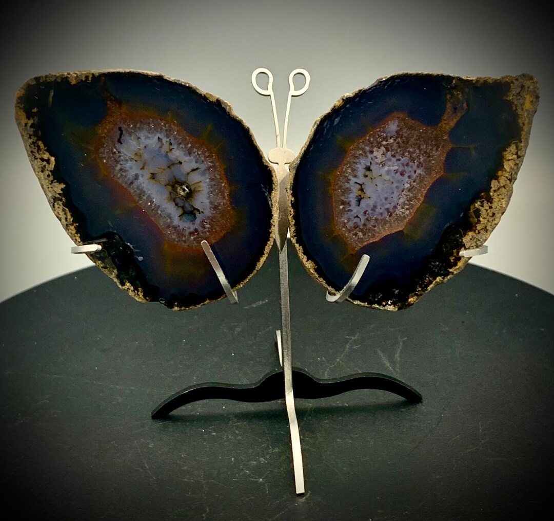 Volcano Agate Geode Natural Butterfly Formation Includes Butterfly ...