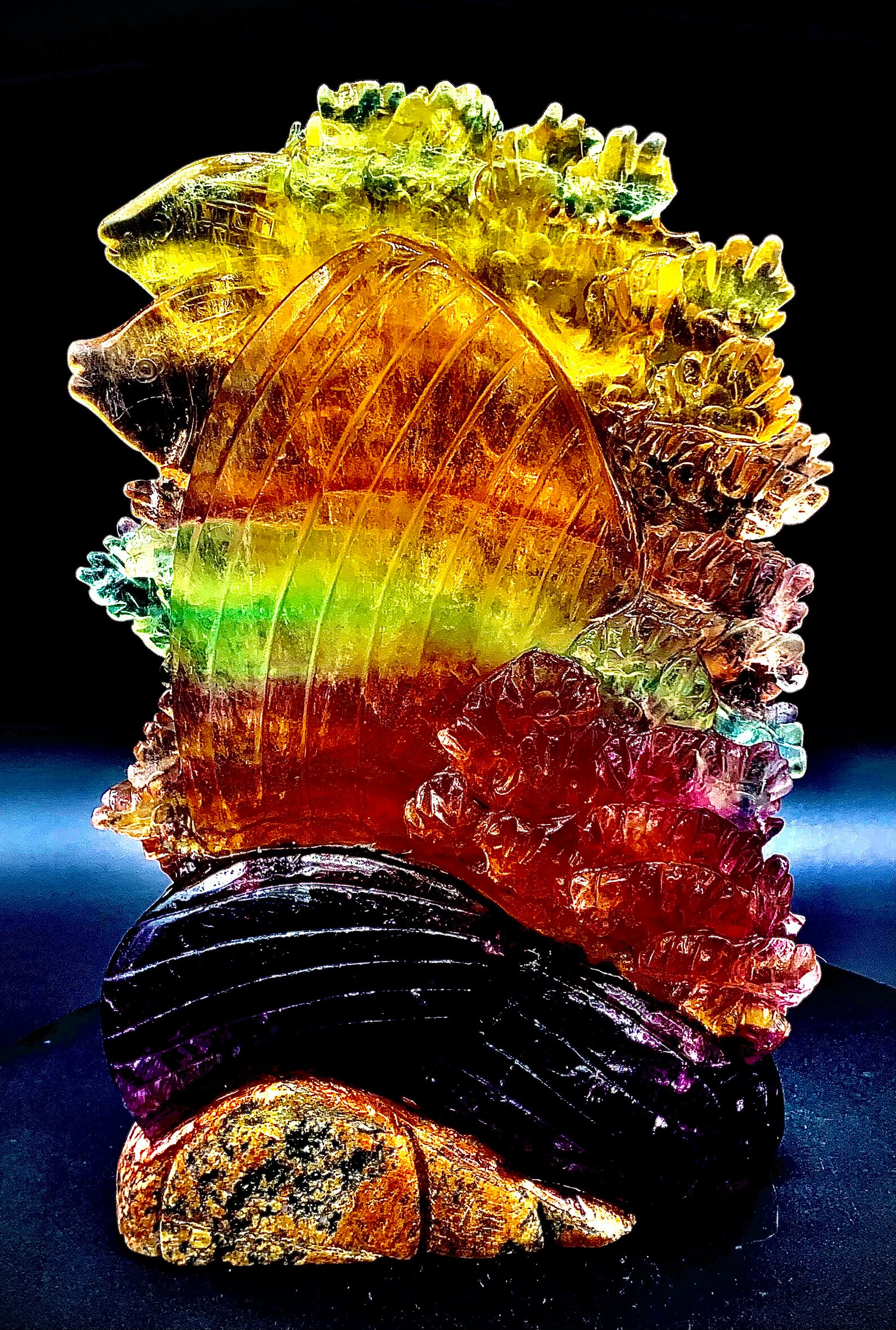 Rainbow Fluorite Hand Carving Marine Life 3.25 Lbs - Etsy