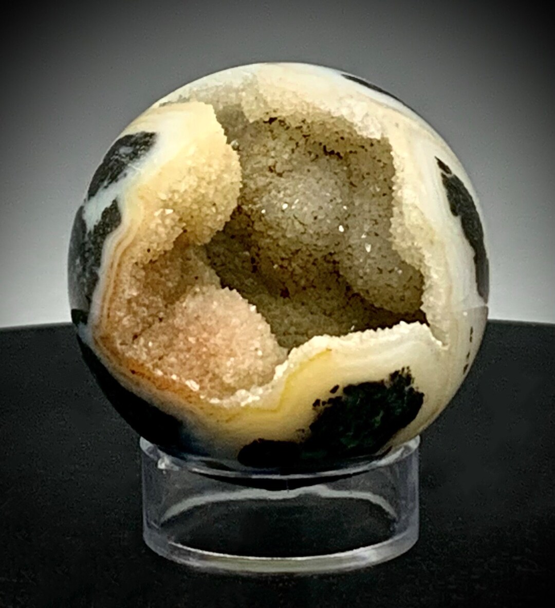 Rare Druzy Marcasite Sphere Flower Pyrite and Sparkly Druzy Agate - Etsy