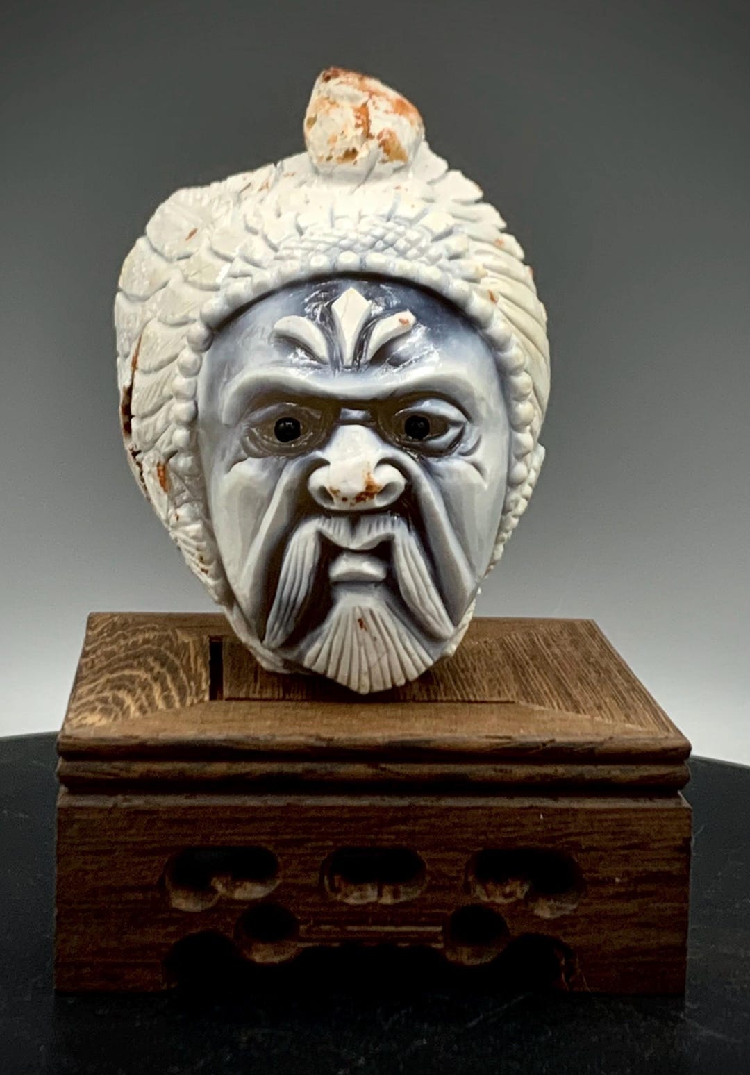 The Warrior - Hand Carved by Master Carver - Orca Agate Amethyst Geode ...