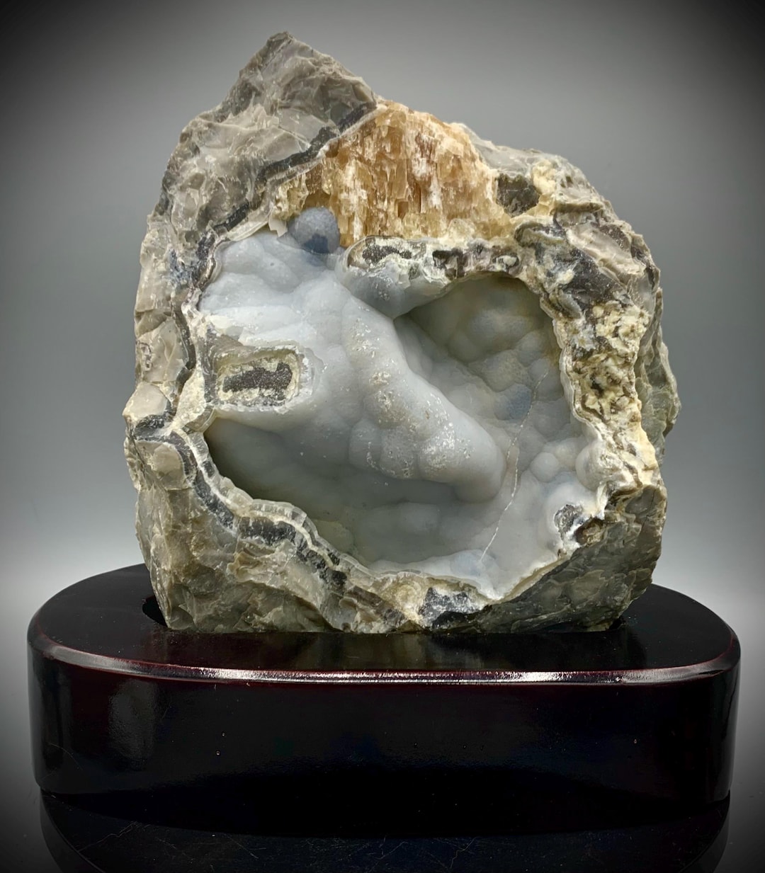 RARE - Raw Jumbo Volcano Agate Mountain Specimen - Boytroidal Blue ...