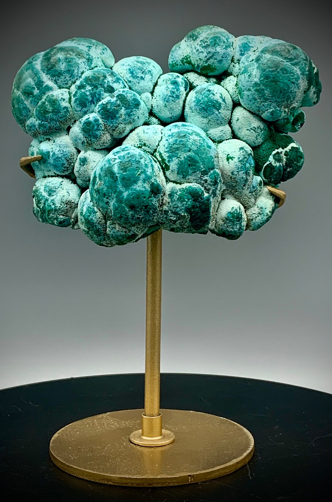 Botryoidal Malachite and Chrysocolla Cluster - Rare - Custom Metal ...