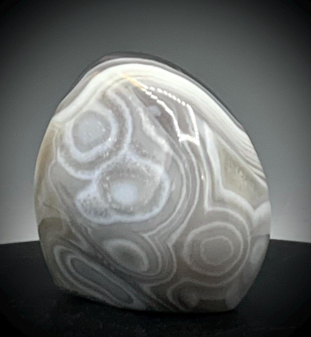 Rare Banded Blue Orca Agate Freeform With Beautiful Orbicular Pattern ...