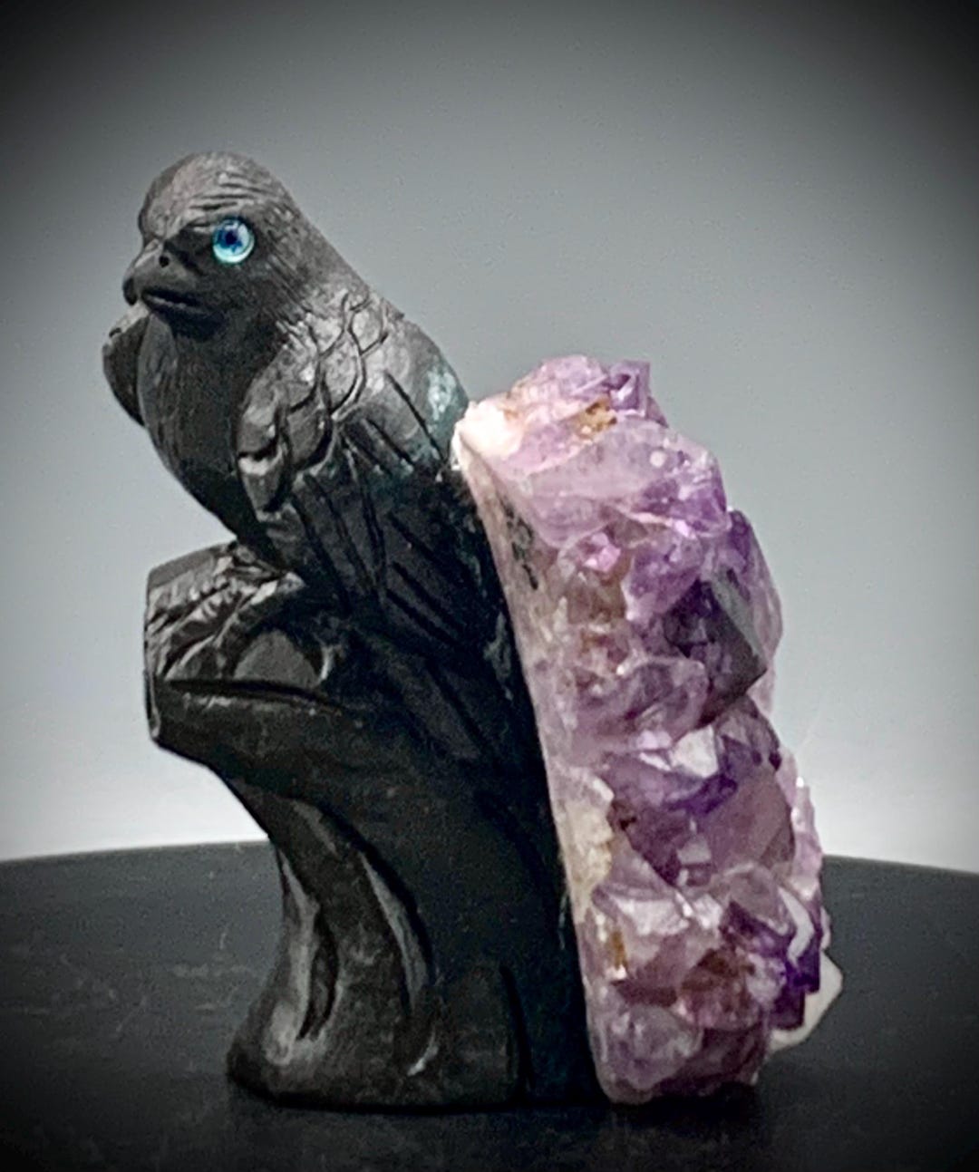 Bird - Hand Carved - Raw Amethyst Cluster Points - High Quality - UV ...