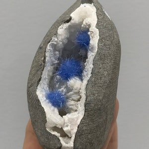 Quartz Geode and Moroccan Blue Magnesite Blue Rutile - Etsy