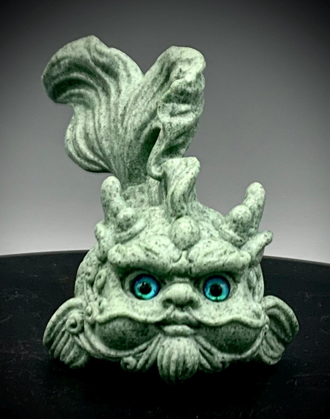 Dragon Fish - Hand Carved by Master Carver - Green Sandstone ...
