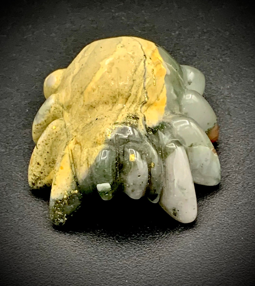 Crystal Spider - Hand Carved - African Bloodstone - Pyrite Inclusions ...