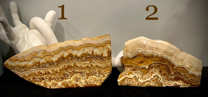 Dendritic Banded Calcite Slab With Raw Edge - Pick Your Favorite! - Etsy