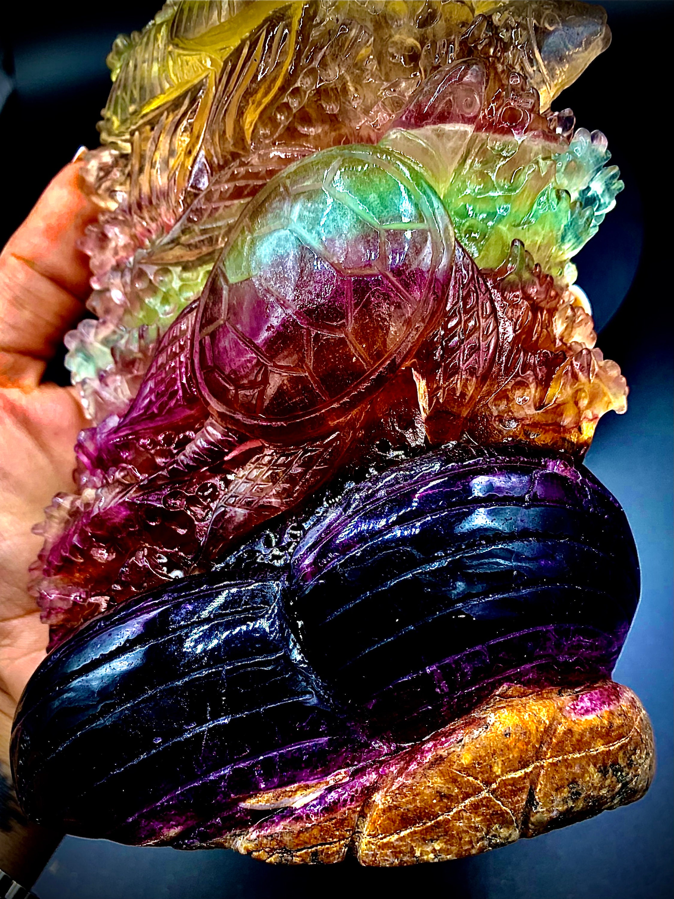 Rainbow Fluorite Hand Carving - Marine Life - 3.25 Lbs! - Etsy