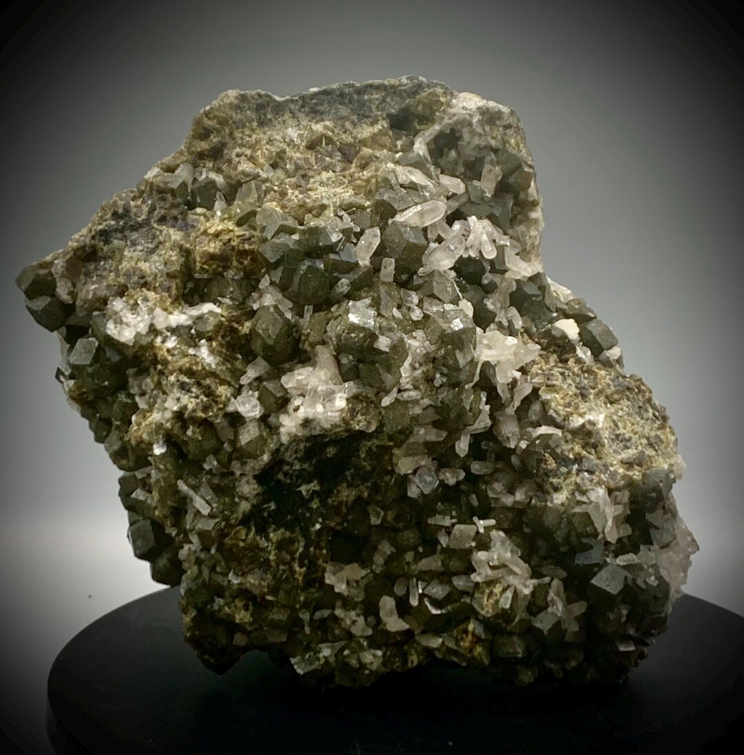 Andradite - Green Garnet and Quartz Cluster Points - High Quality ...