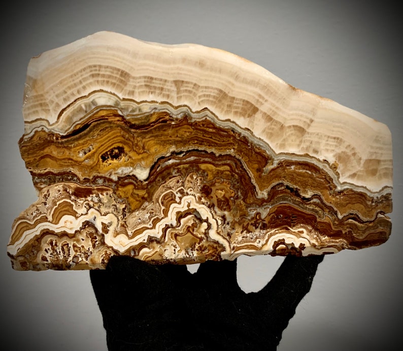 Dendritic Banded Calcite Slab With Raw Edge - Pick Your Favorite! - Etsy