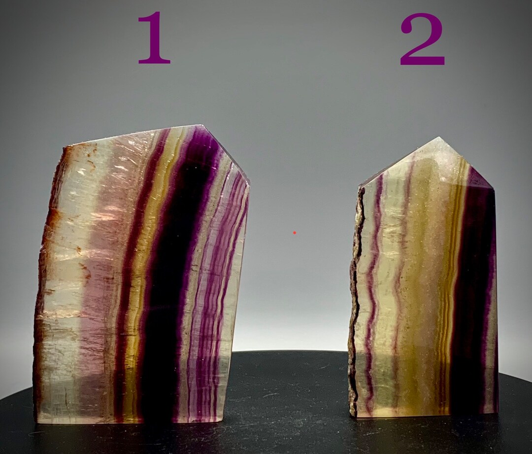 Transparent Rainbow Fluorite Tower - Raw Edge - UV Reactive - Mica ...
