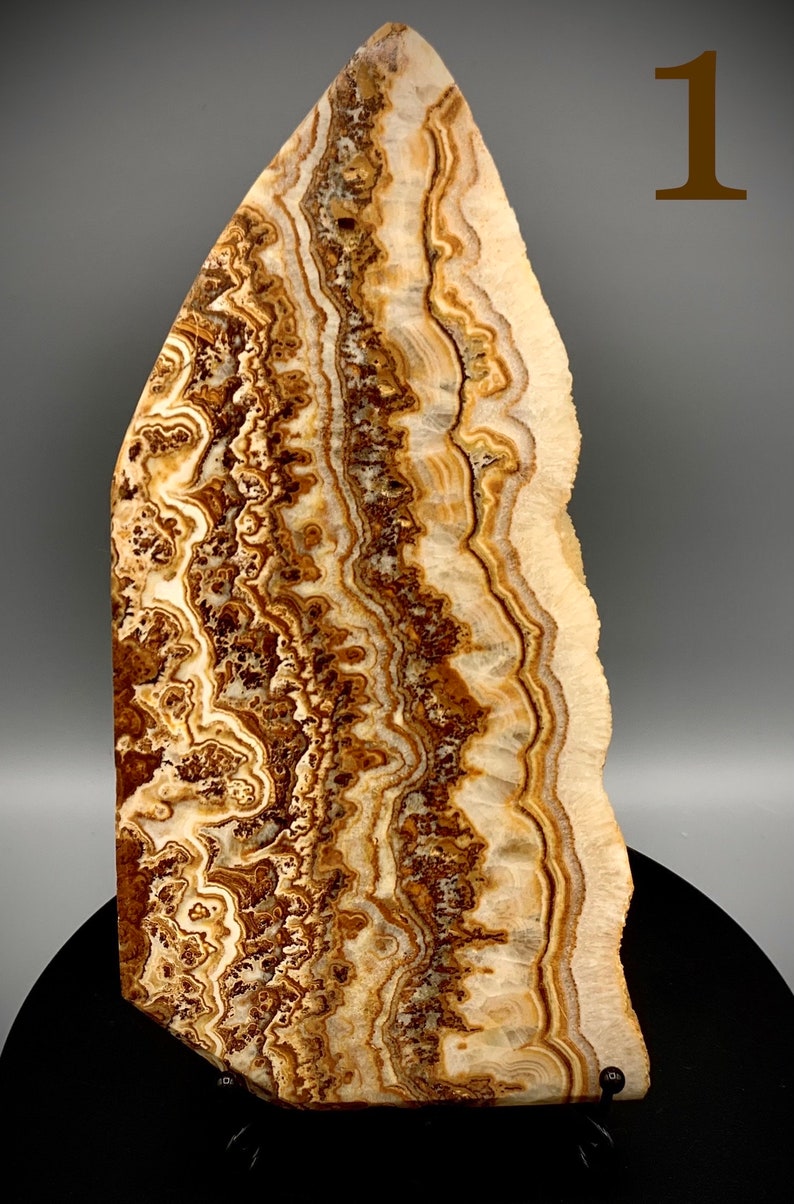 Dendritic Banded Calcite Slab With Raw Edge - Pick Your Favorite! - Etsy