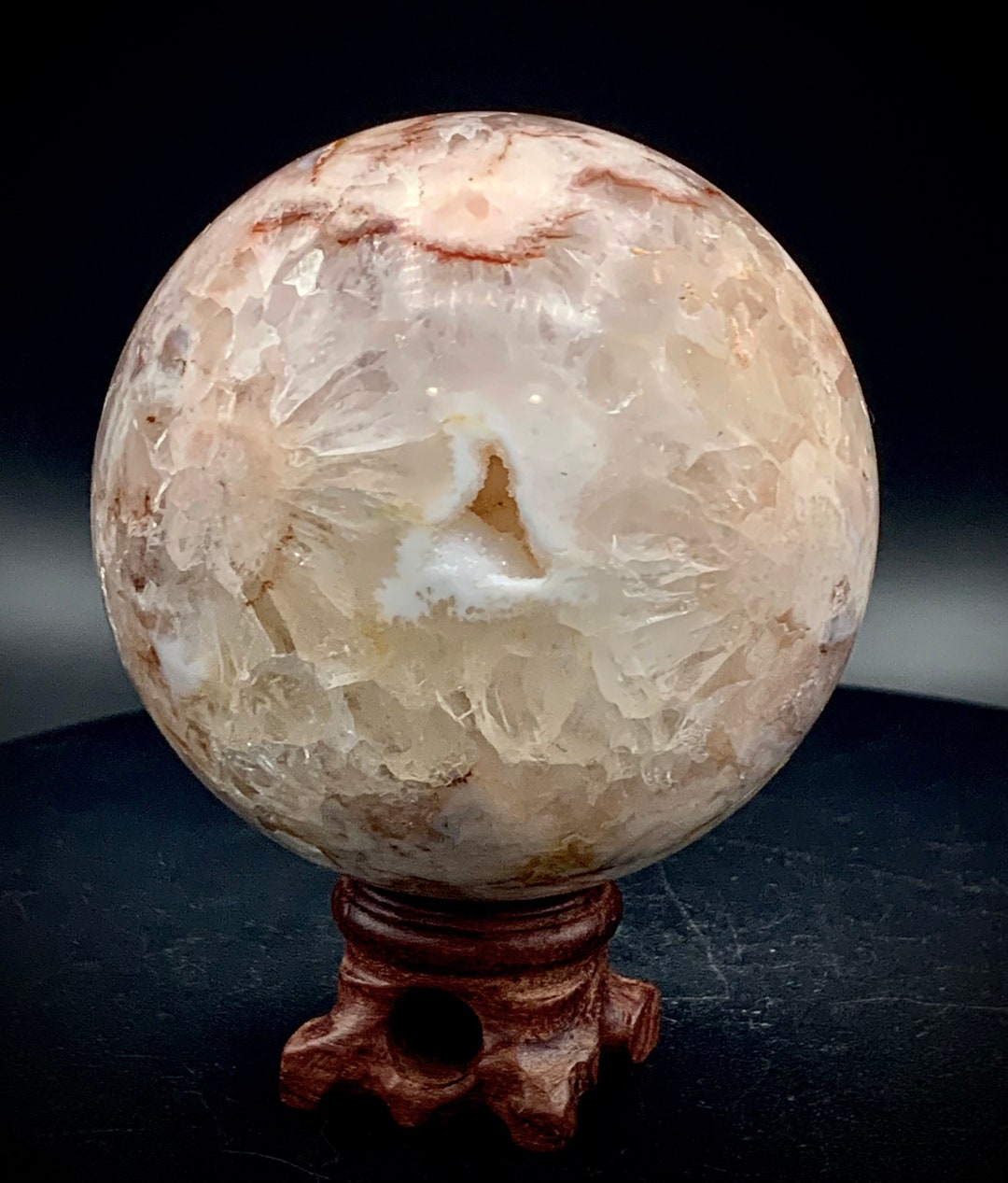 Stunning Druzy Flower Agate Sphere - 1.42 Lbs! - Etsy