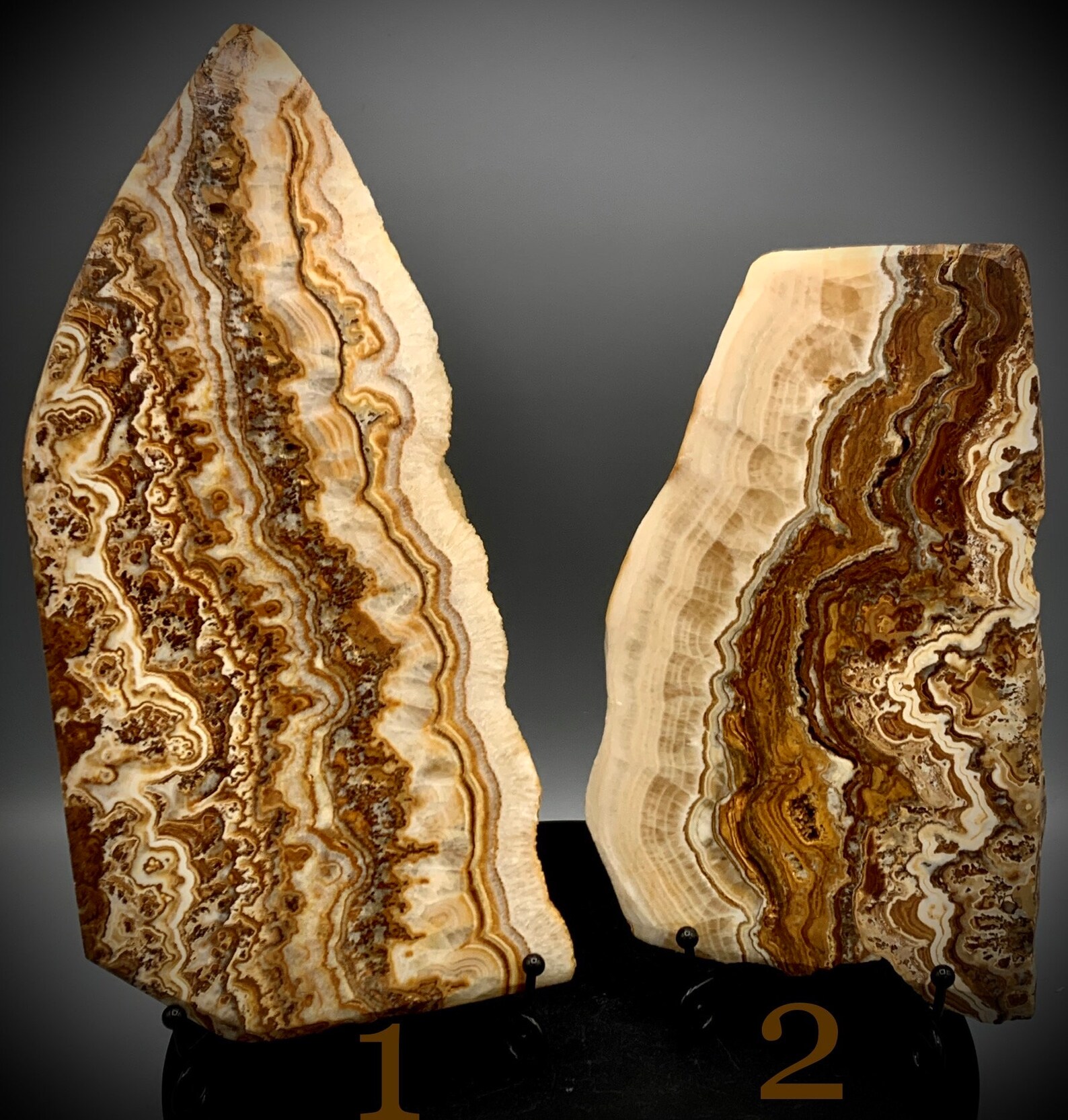 Dendritic Banded Calcite Slab With Raw Edge - Pick Your Favorite! - Etsy
