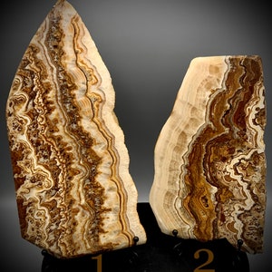Dendritic Banded Calcite Slab With Raw Edge - Pick Your Favorite! - Etsy