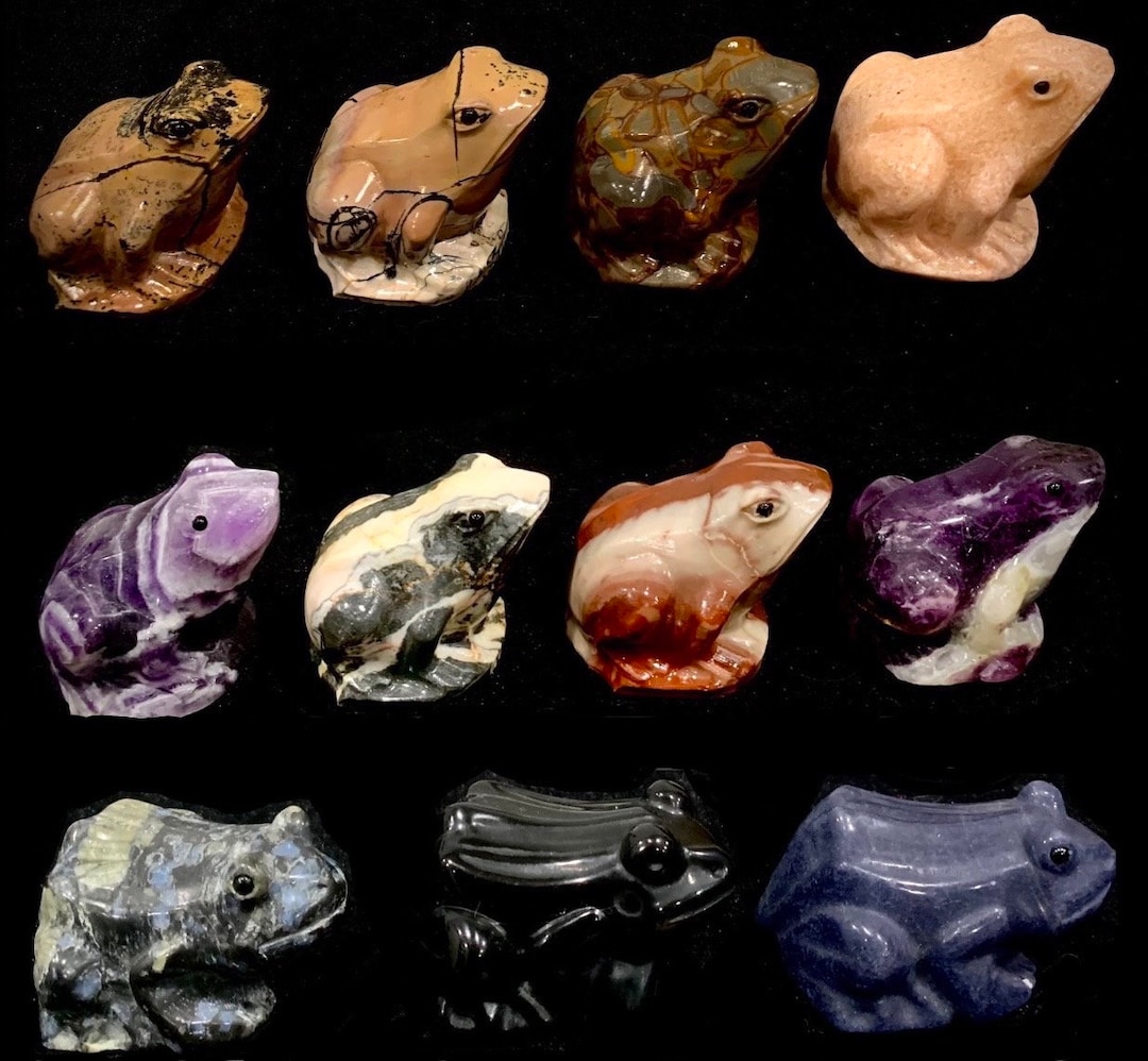 Hand Carved Crystal Frogs - Pick Your Favorites! - Etsy