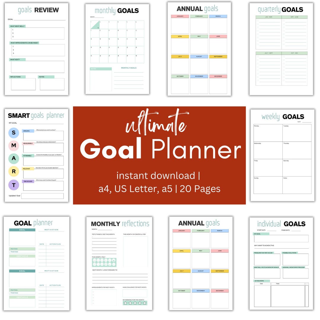 Ultimate Goal Planner Bundle, Goal Setting Kit, Goal Tracker, Success ...