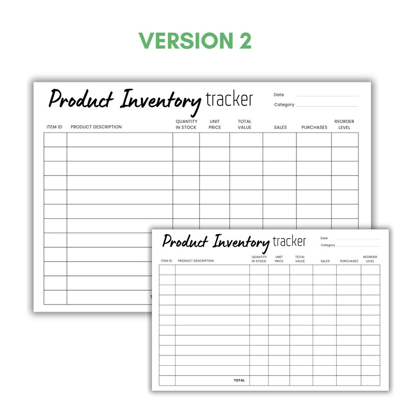 Minimalist Product Inventory Tracker: 3 Layouts (digital Download) - Etsy