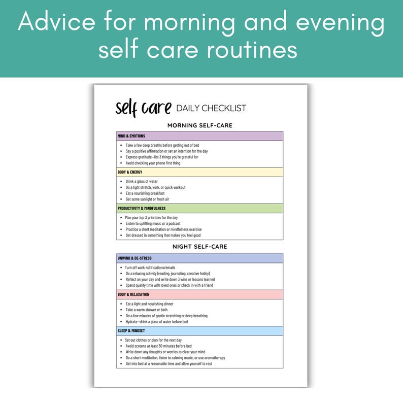 Self-care Checklist Bundle: Daily, Weekly, Monthly Tracker (PDF ...