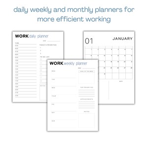 Work & Home Office Planner Printable Bundle - Organize Projects, Tasks ...