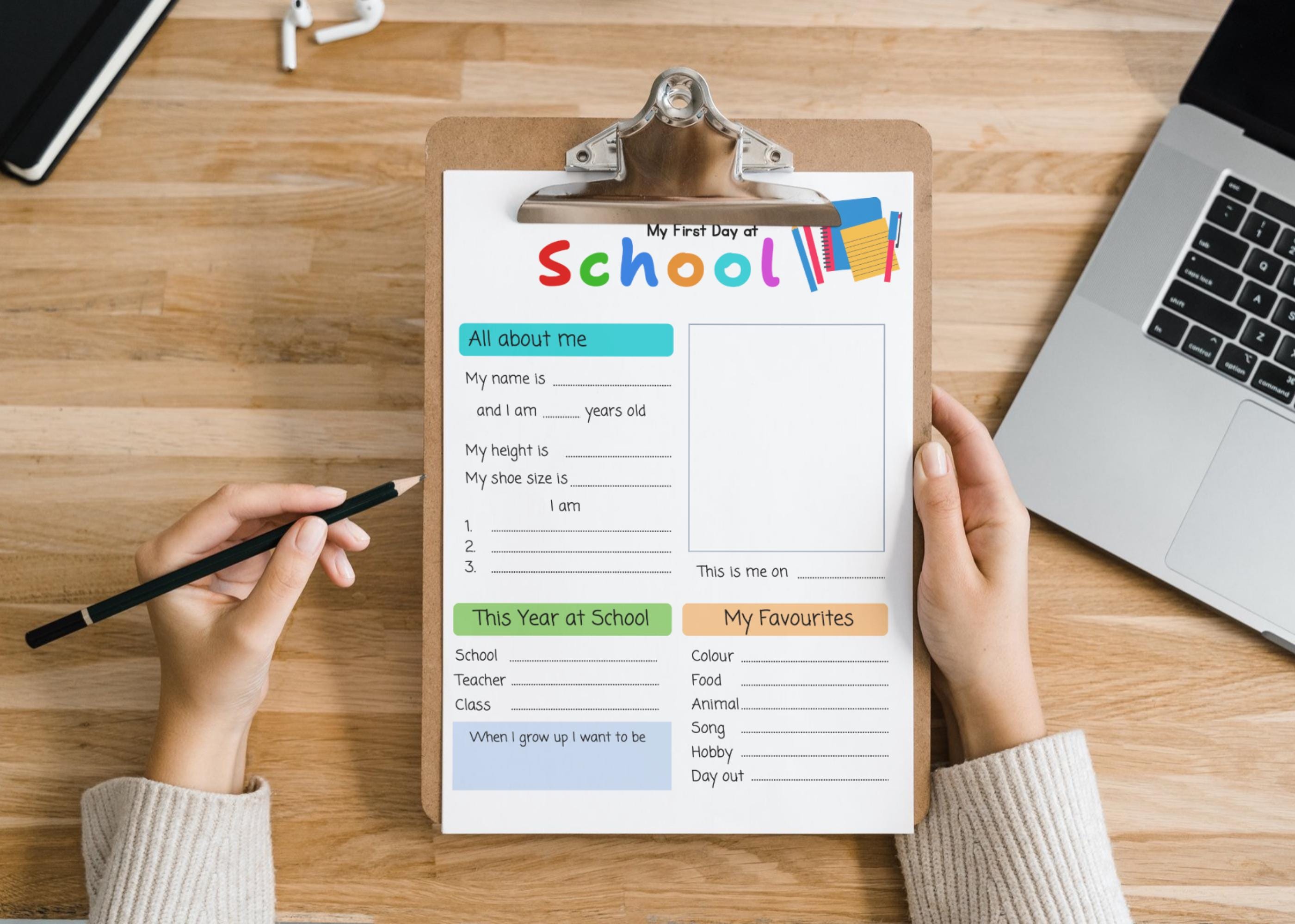 Back to School Printable, First Day at School, School Memories, Digital ...