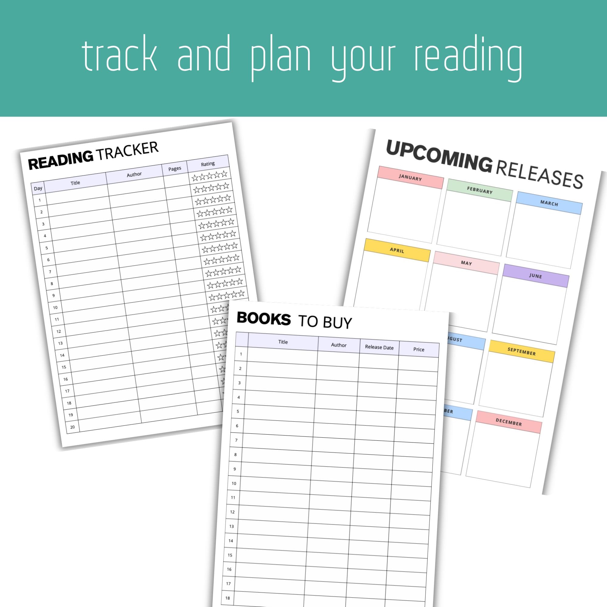 Book Reading Journal, Reading Planner, Book Tracker, Book Review, Book ...