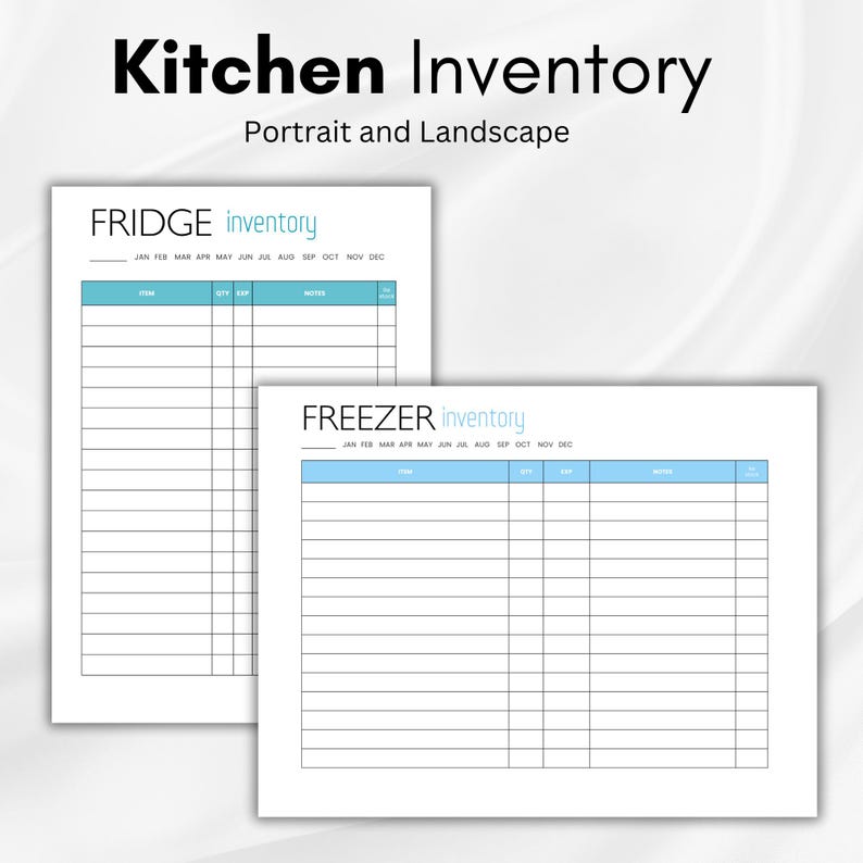 Kitchen Inventory Tracker: Pantry, Fridge, Freezer Printable Organizer ...