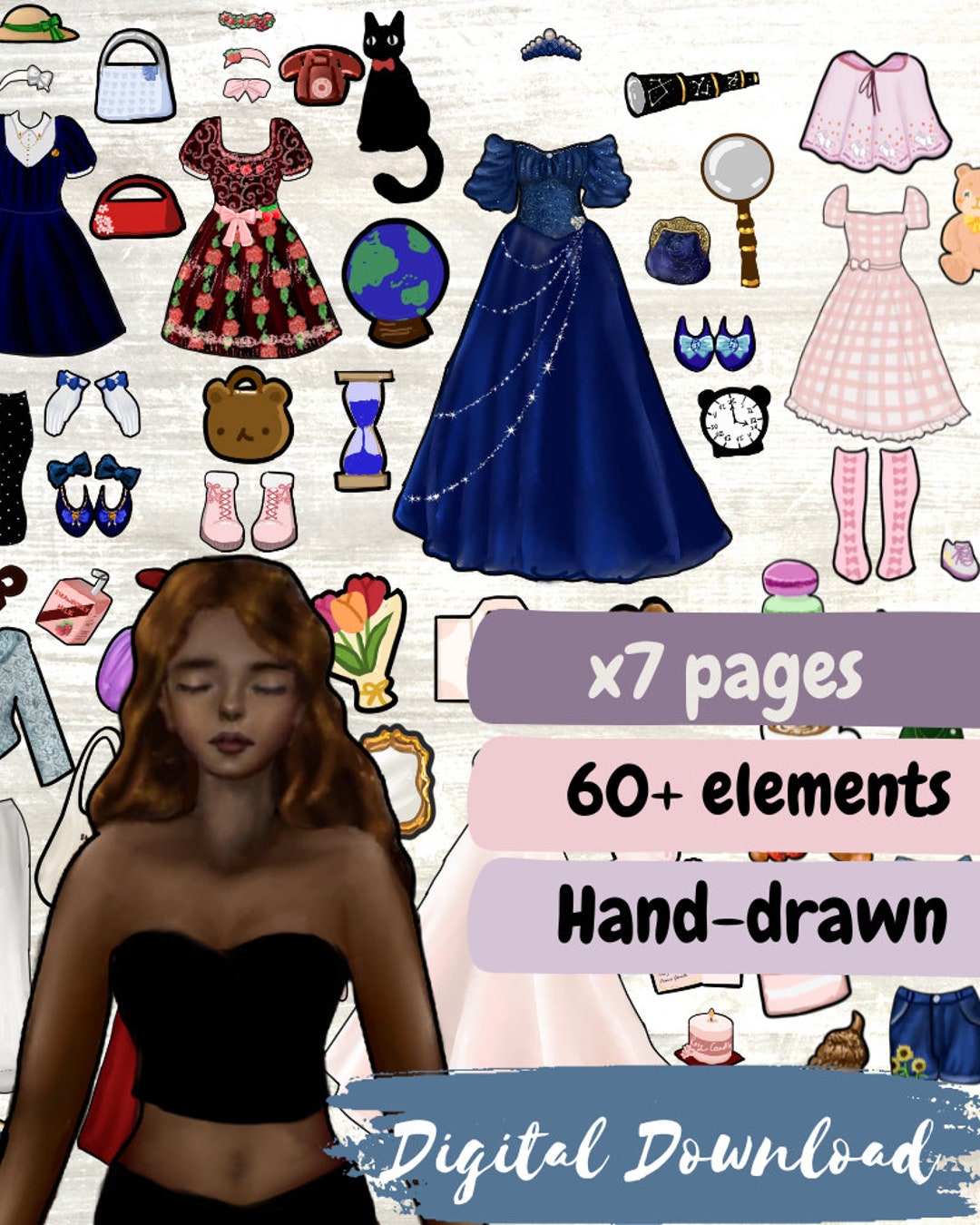 Cute Printable Paper Doll Busy Book Printable Quiet Book - Etsy