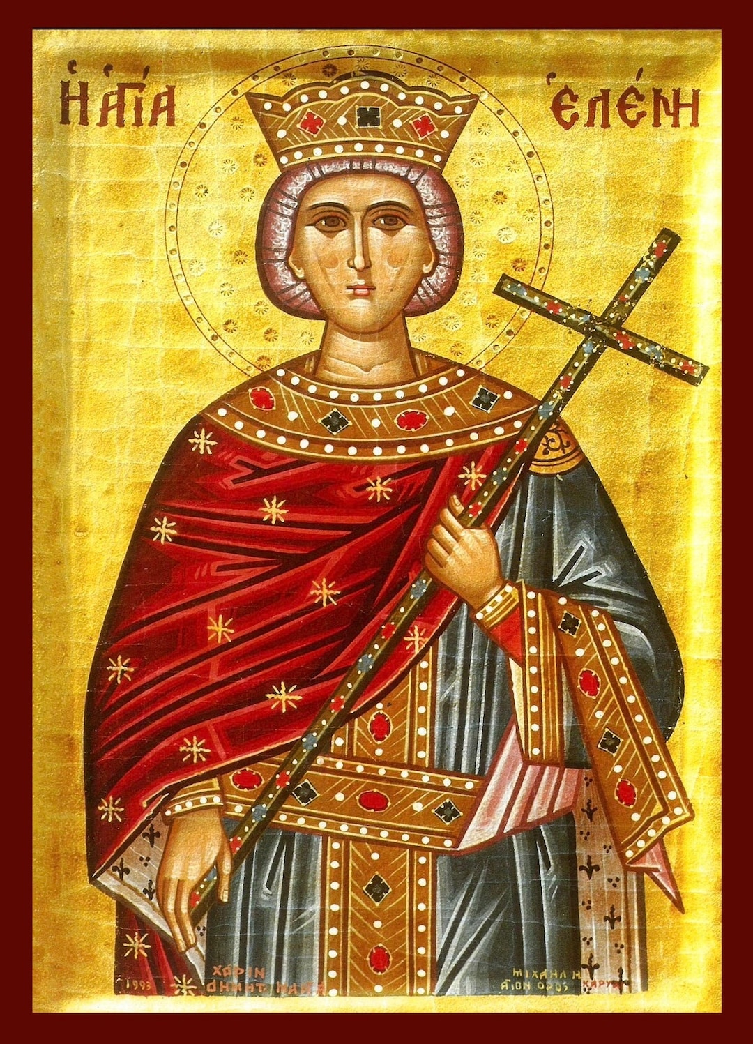 Saint Helen- Greek Orthodox Christian Byzantine Wooden Icon - Etsy