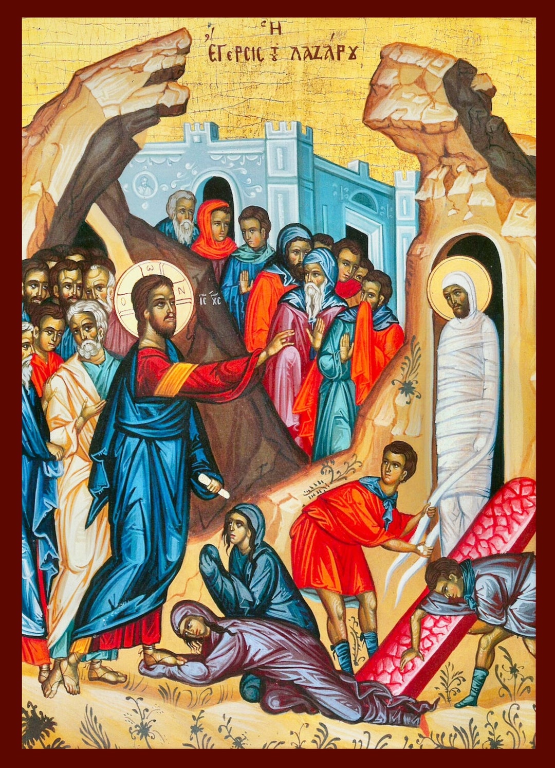 Raising of Saint Lazarus - Greek Orthodox Christian Byzantine Wooden ...