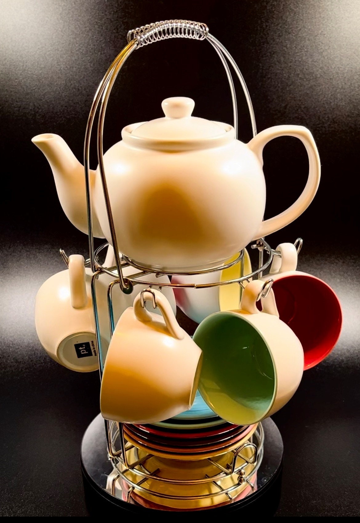 Sweet Pastel Tea Set – Complete Set – Tea Pot, 6 Cups With Saucers and ...