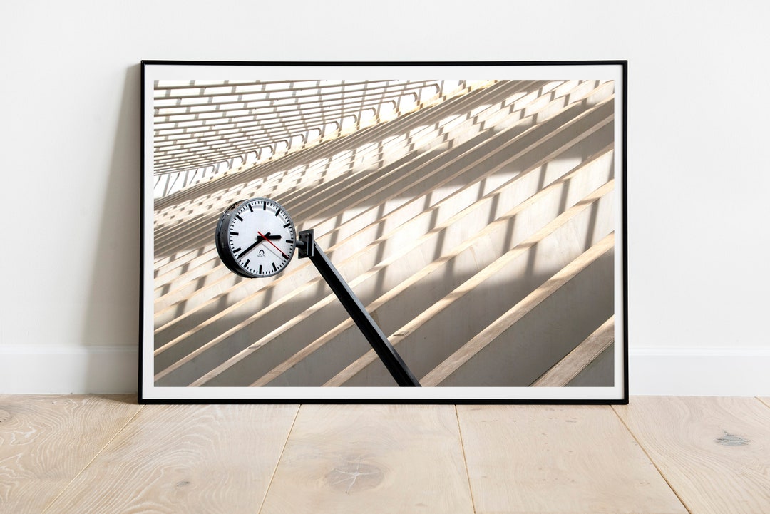 Liege Clock Photo Print: Santiago Calatrava Architecture (digital ...