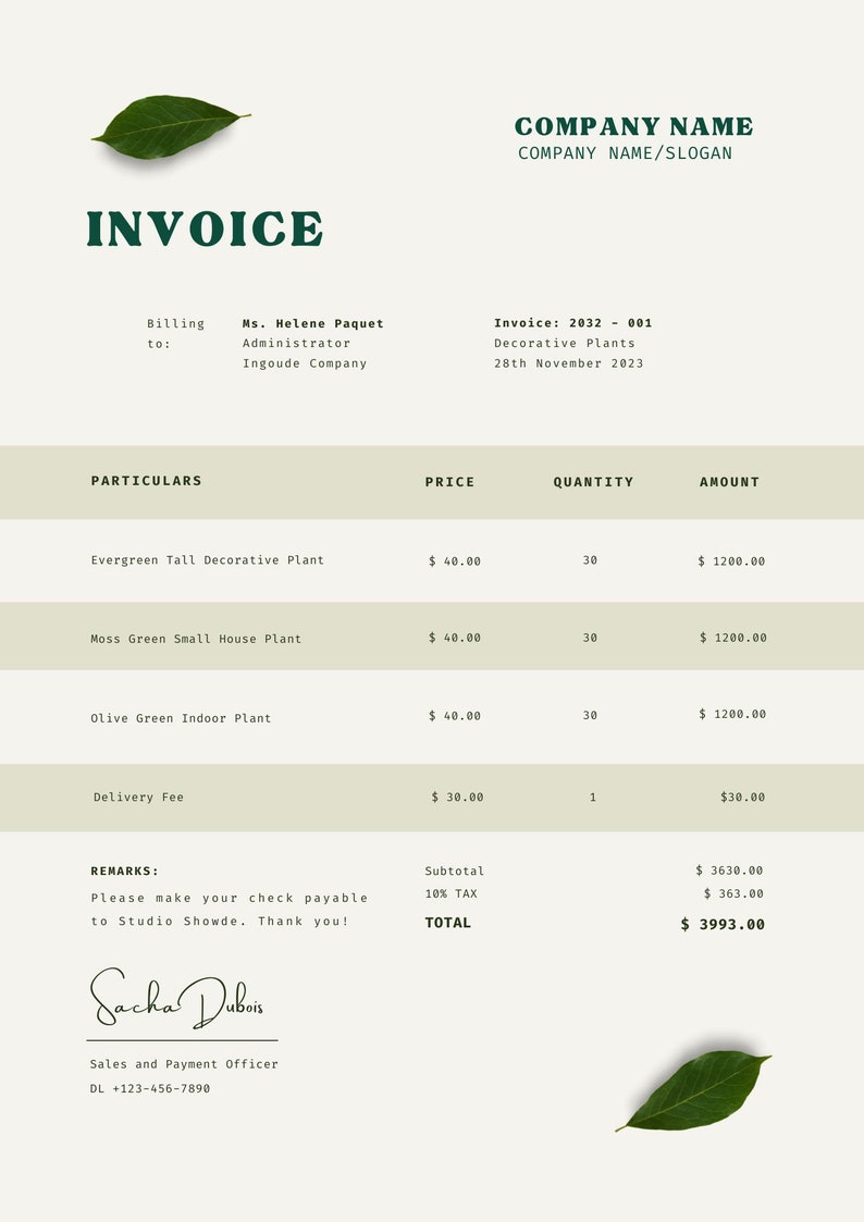 Invoice Template | Modern Invoice | Canva and Photoshop | Business ...
