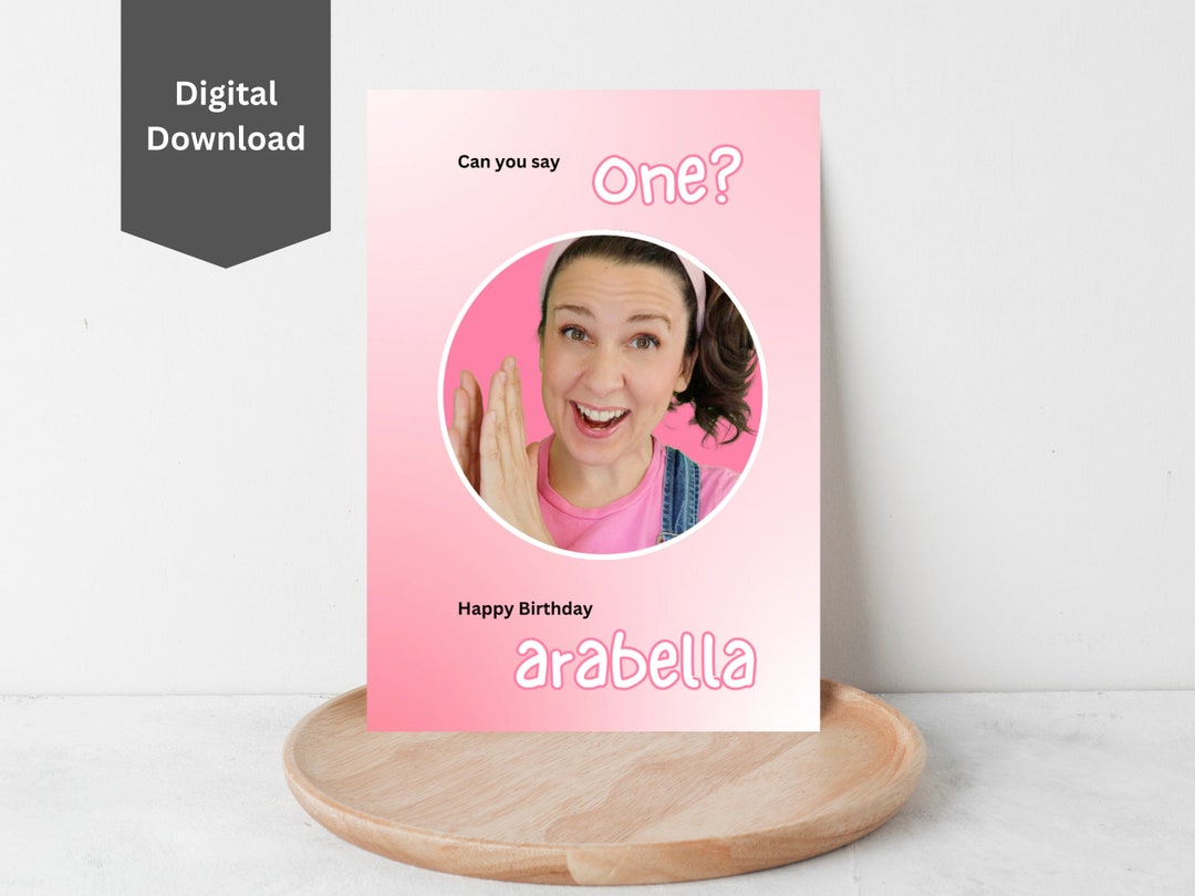 Pink Ms Rachel Birthday Card, Songs for Littles, Miss Rachel Birthday ...