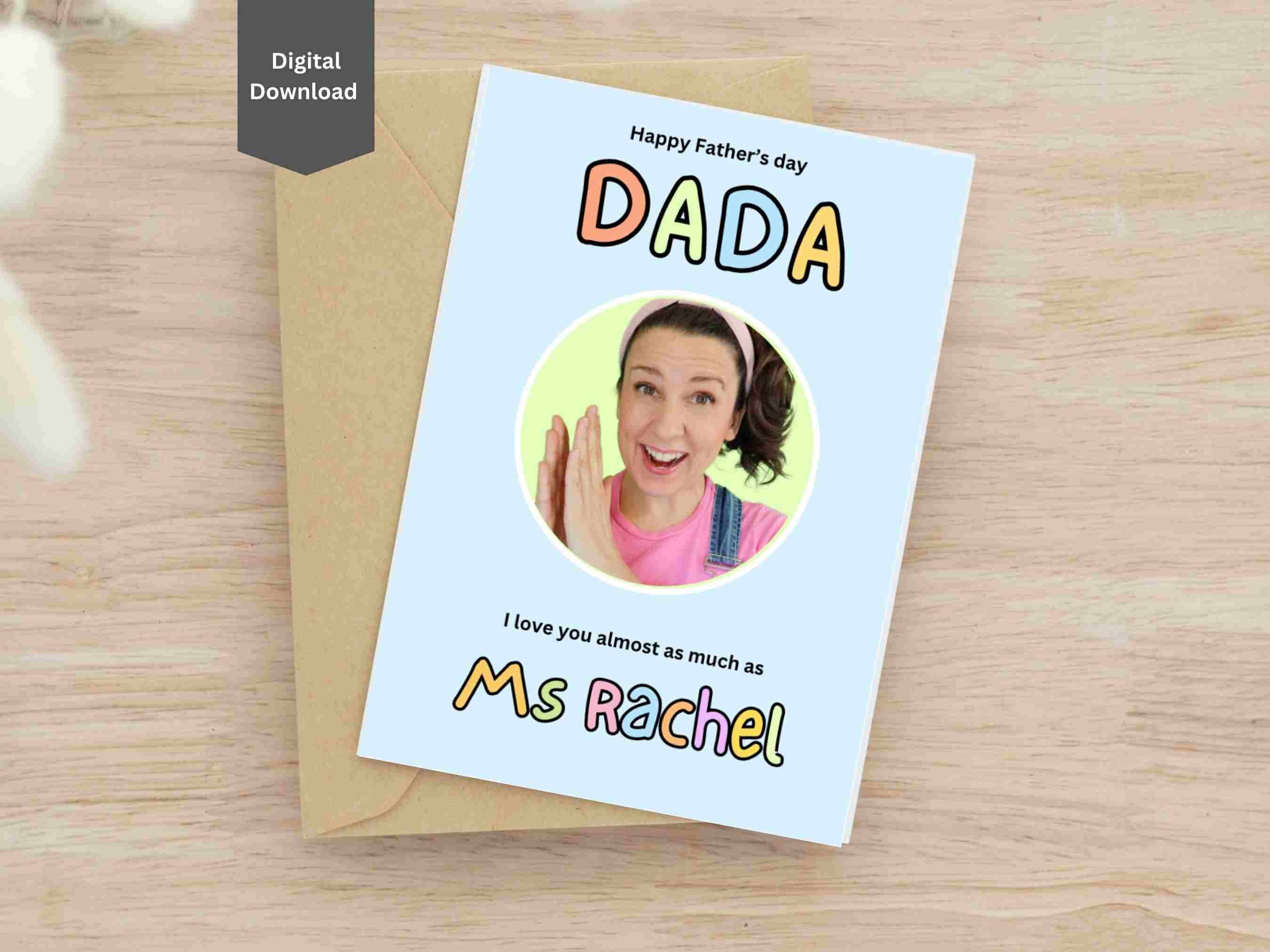 DIGITAL DOWNLOAD, Ms Rachel Fathers Day Card, Ms Rachel Card for Dad ...