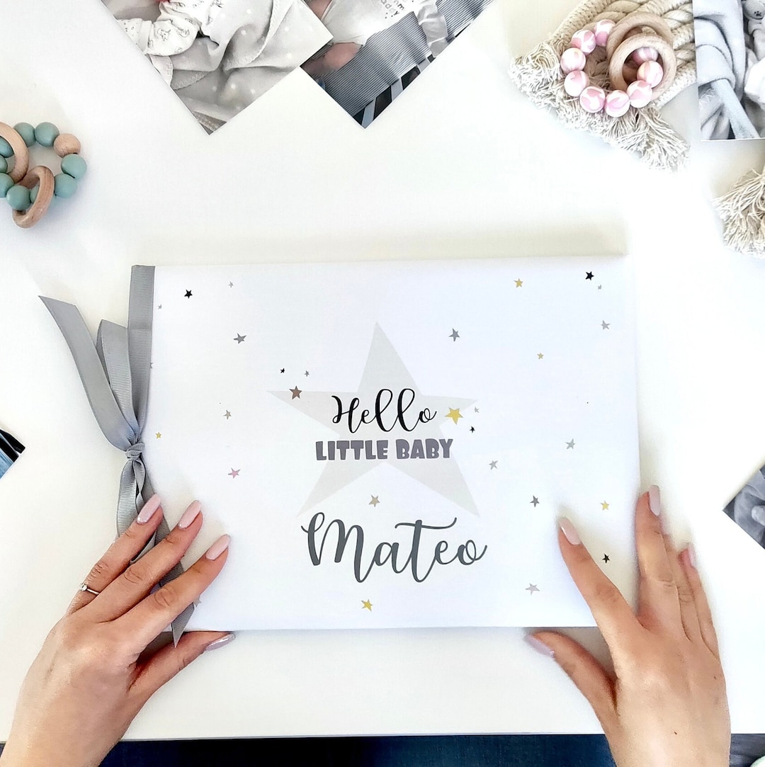 Personalized Baby Memory Book: Hello Little Baby Journal, New Parent ...