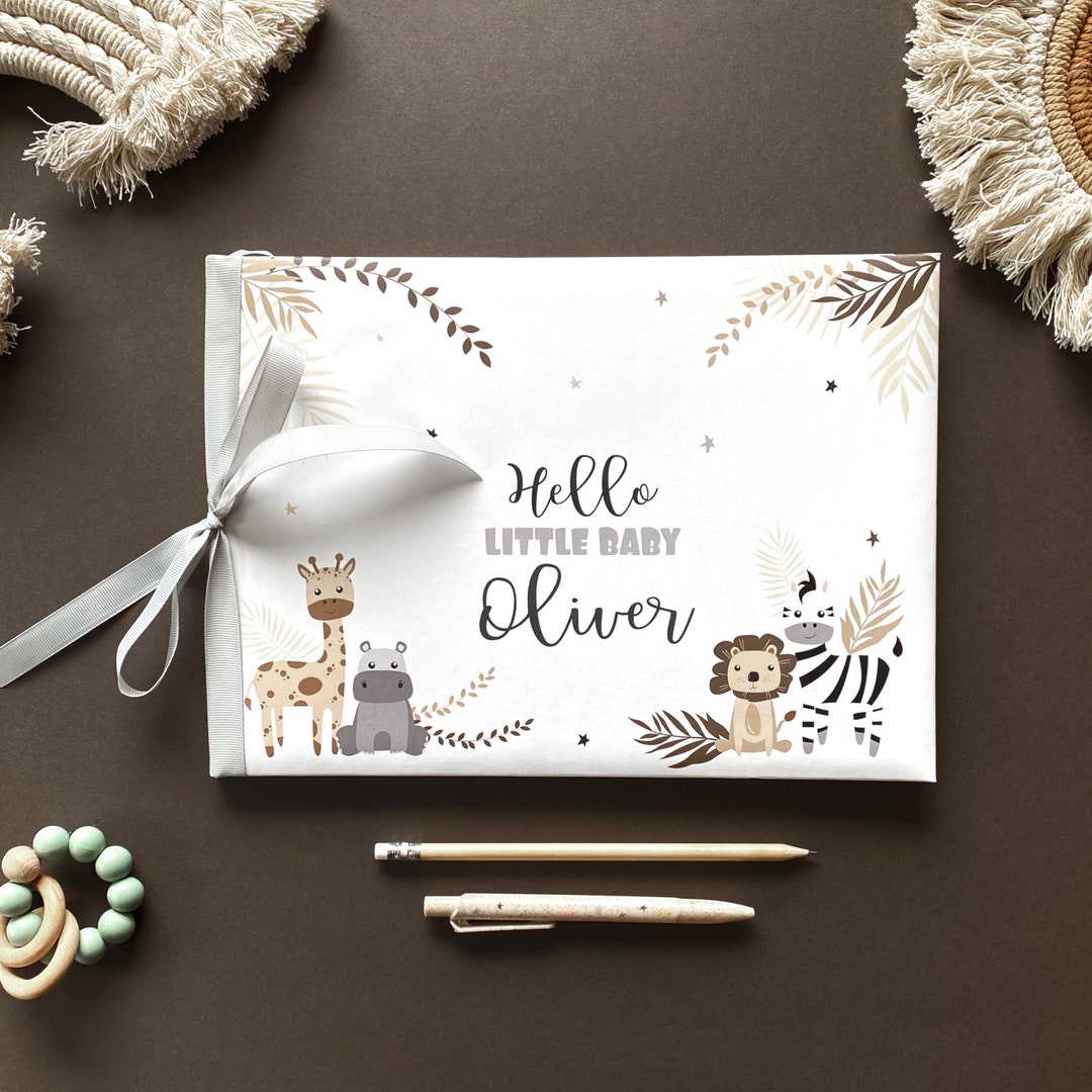 Personalised Baby Diary for a Baby Shower Gift, Newborn Custom Memory ...