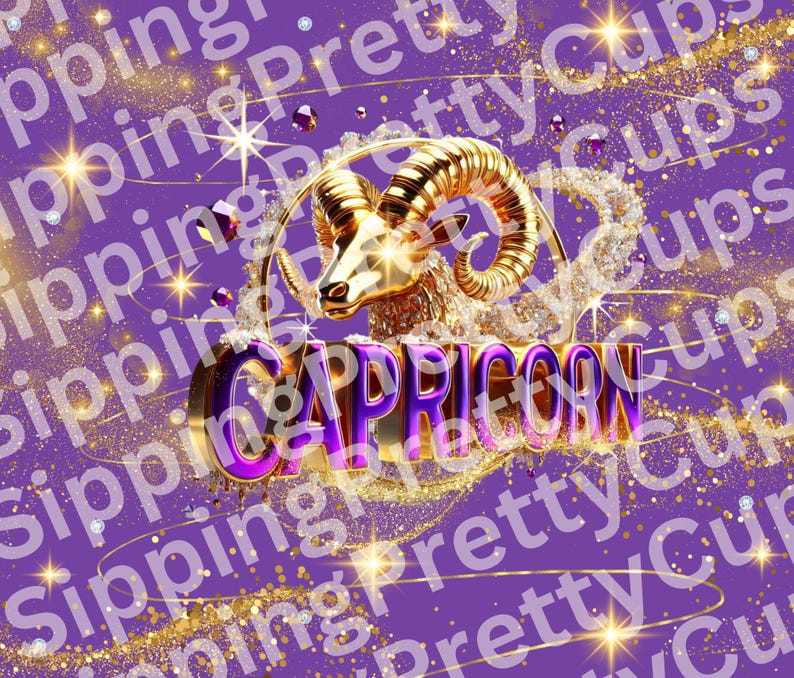 PNG | Capricorn Sublimation PNG | Purple Zodiac Tumbler Design ...