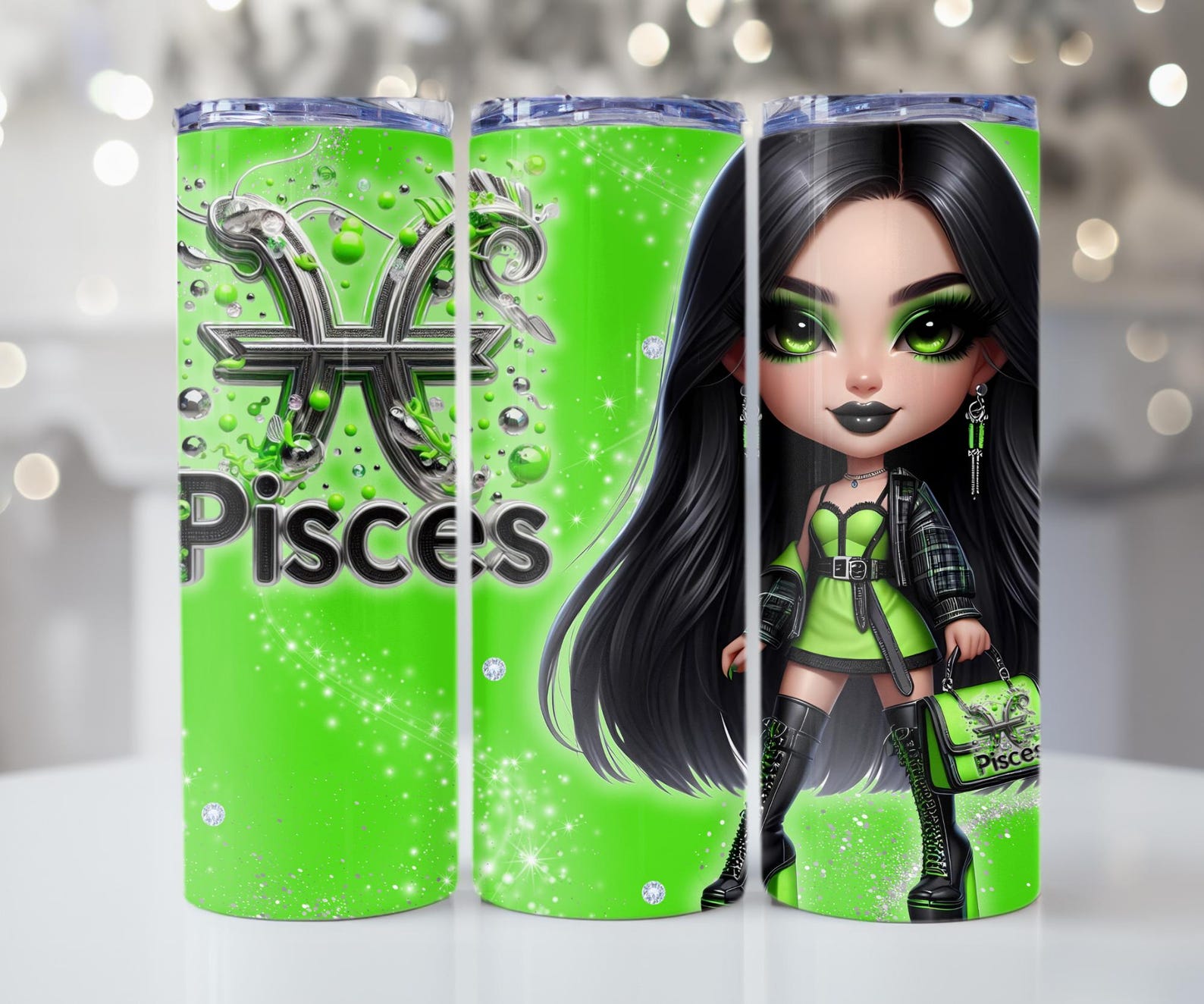 Pisces Zodiac Woman PNG, Lime Green Aesthetic (digital Download) - Etsy