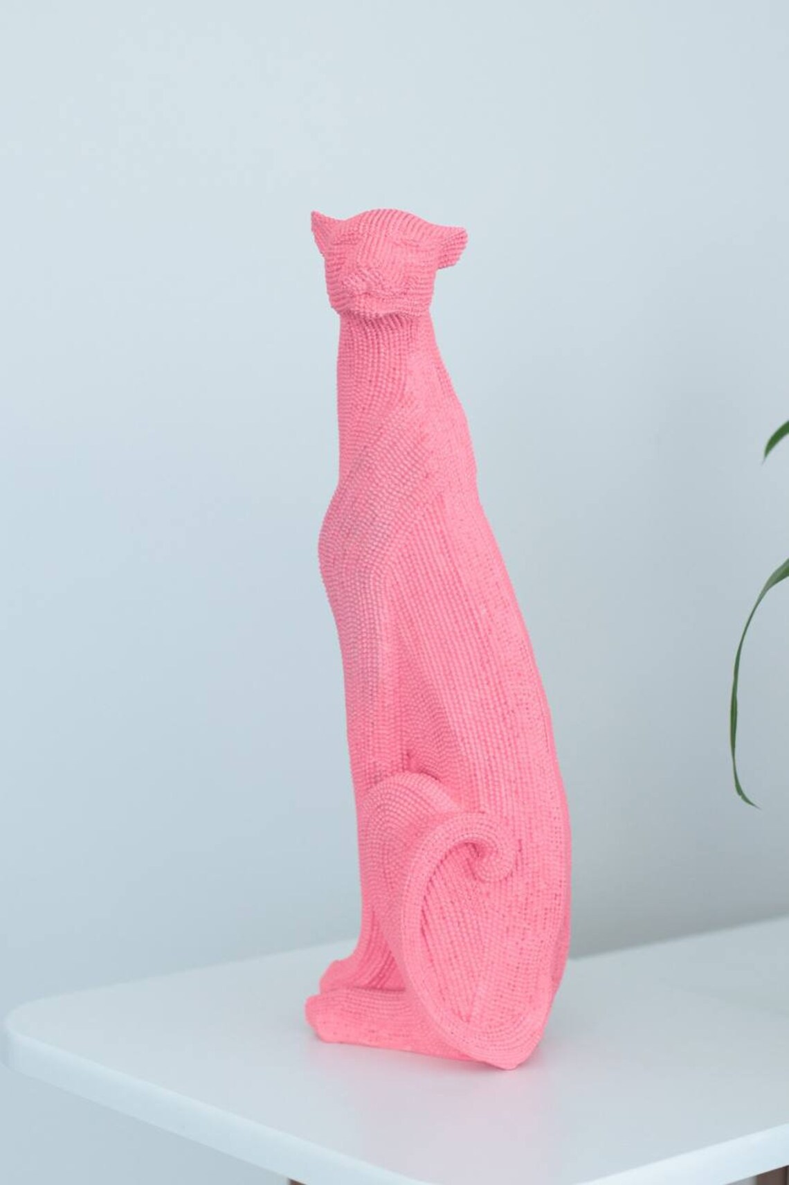 Large Panther Pink Sculpture Statue, Panther Bust Statue, Bust, Pink ...