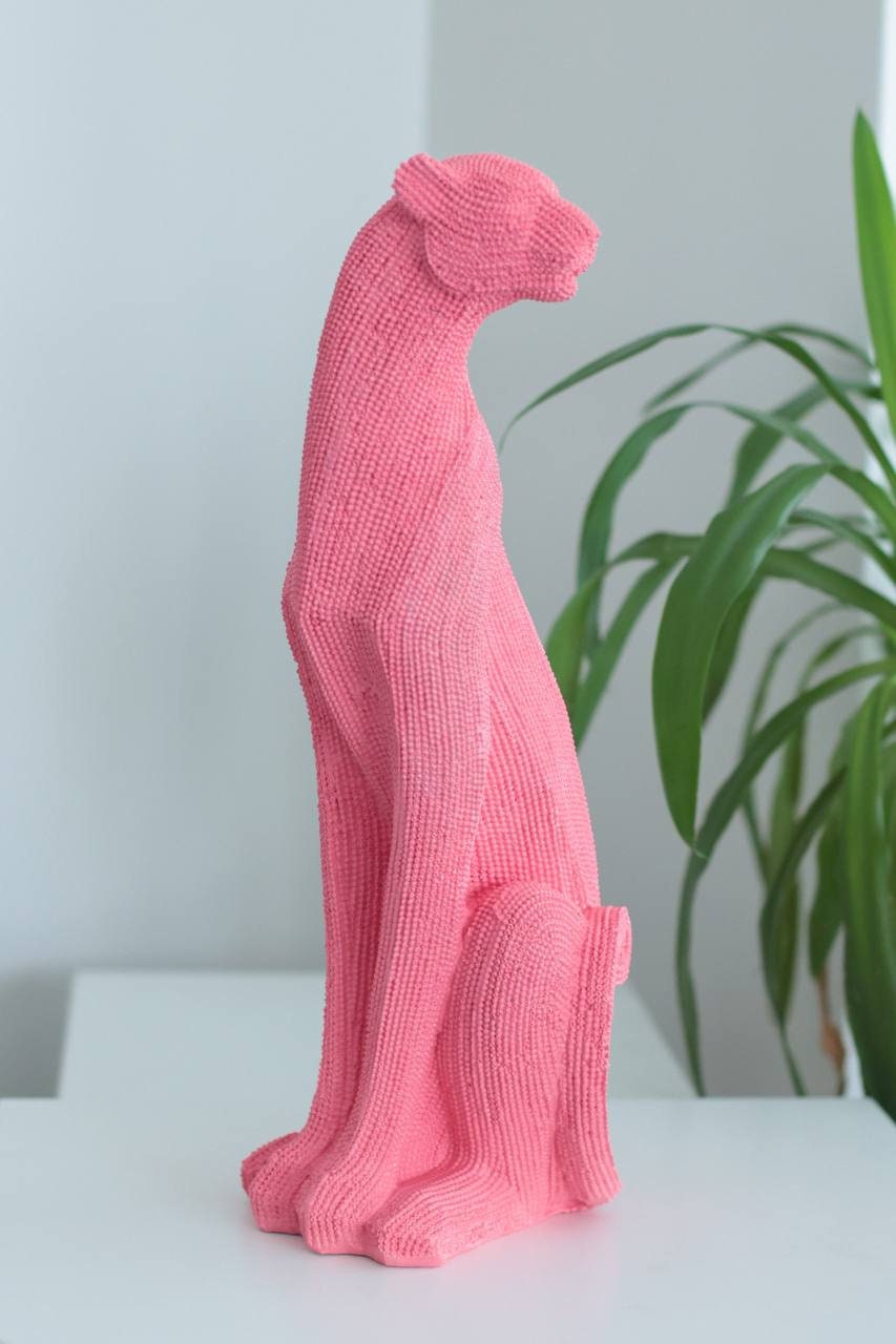 Large Panther Pink Sculpture Statue, Panther Bust Statue, Bust, Pink ...
