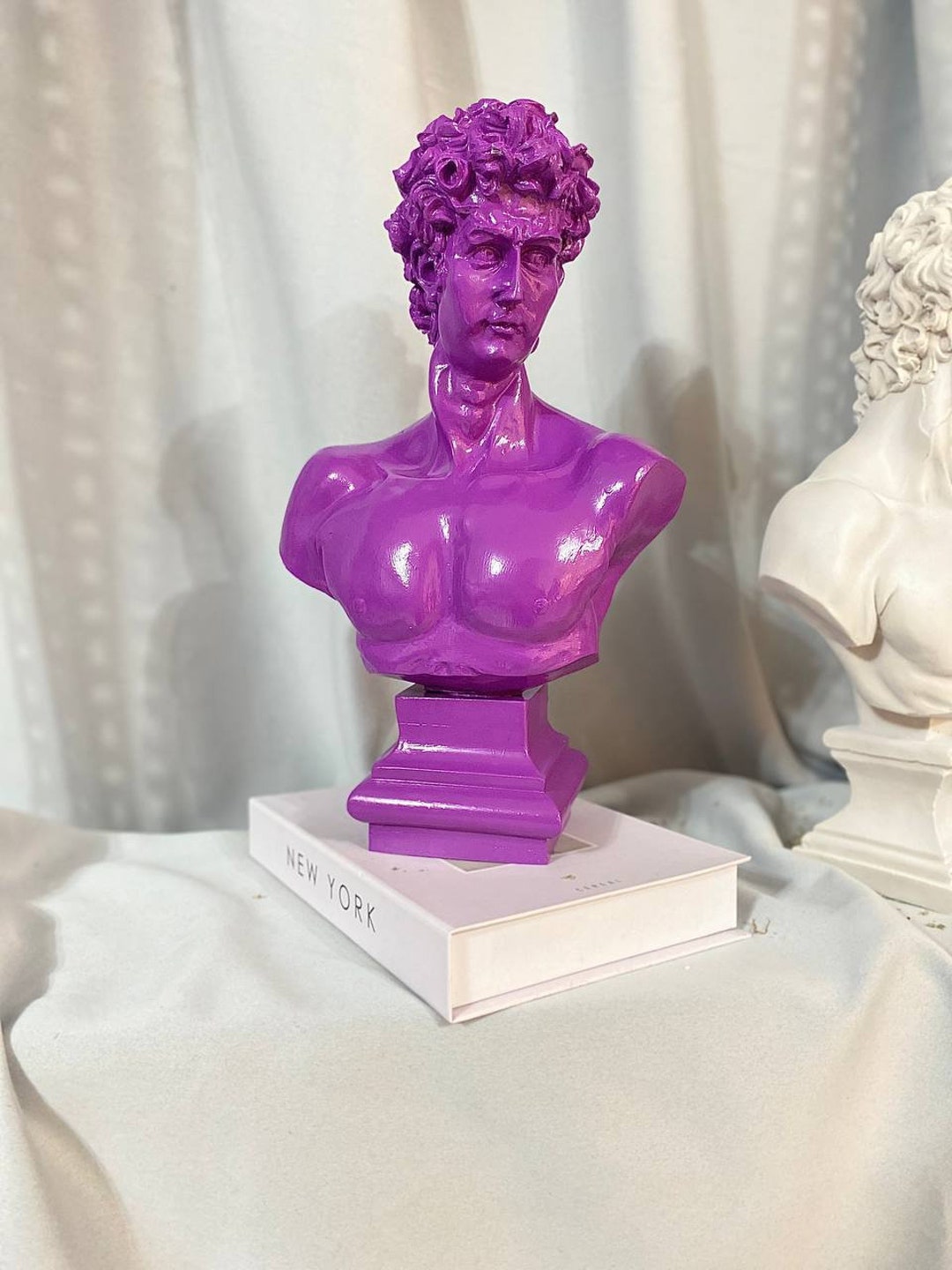 David purple Pop Art Sculpture Statue, David Bust Statue, Bust, Purple ...