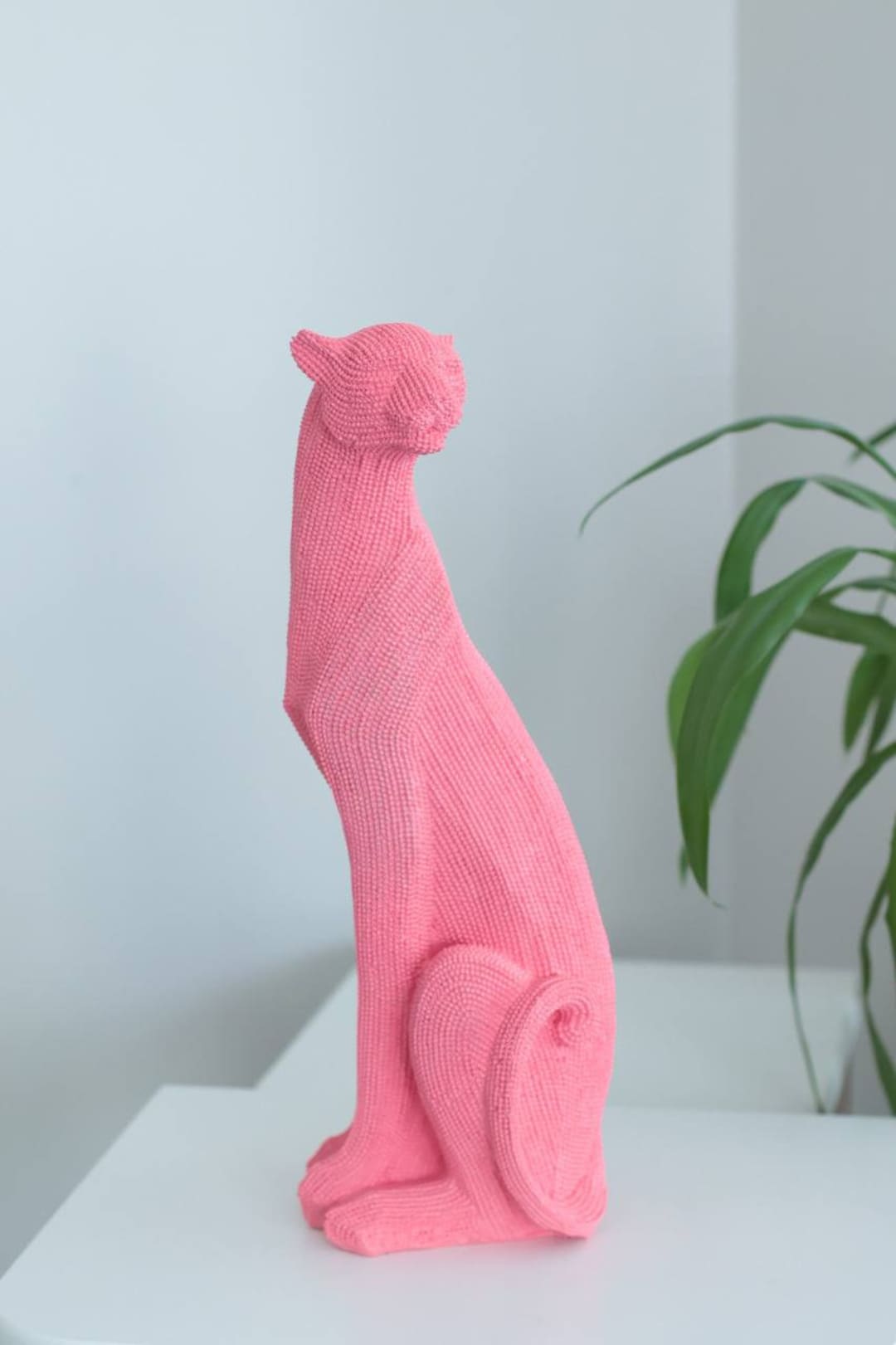 Large Panther Pink Sculpture Statue, Panther Bust Statue, Bust, Pink ...