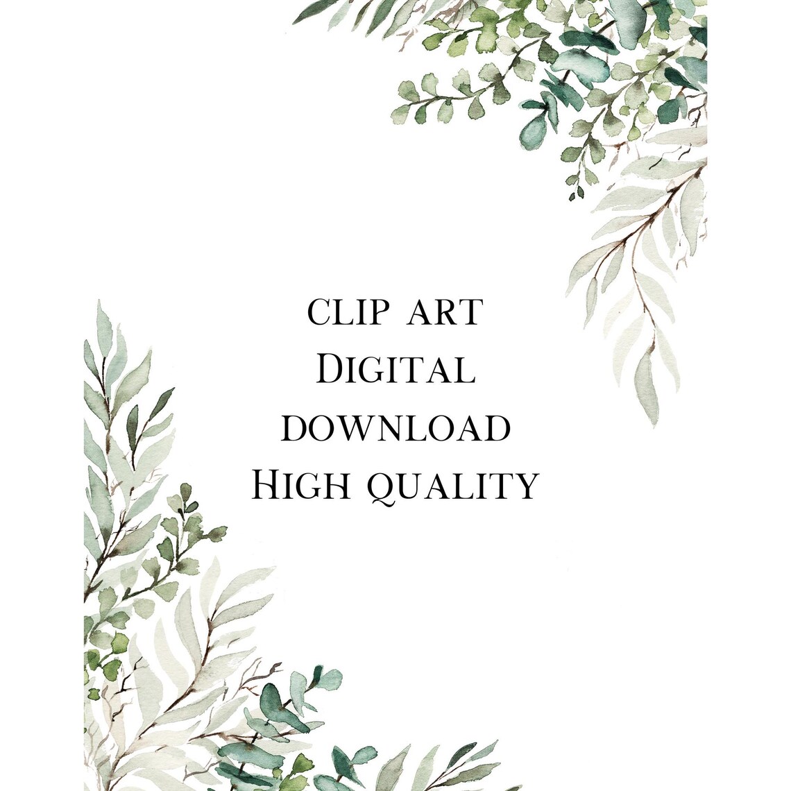 Watercolor Leaves_clip Art_digital Download_digital Art_watercolor Clip ...