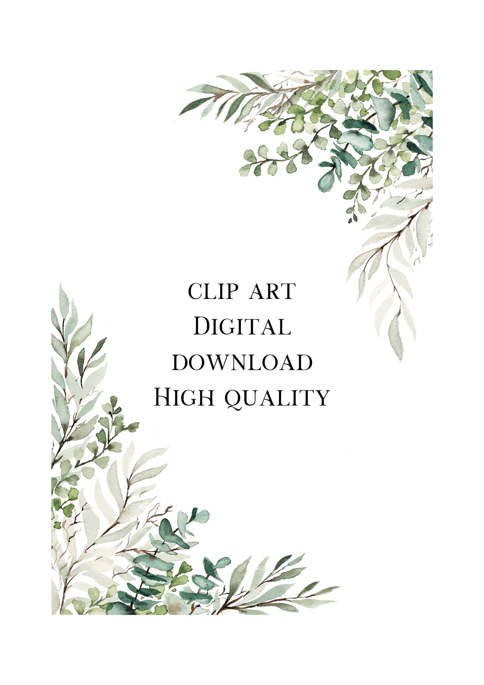 Watercolor Leaves_clip Art_digital Download_digital Art_watercolor Clip ...
